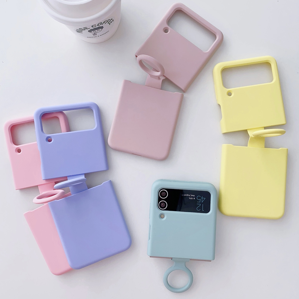 모이몰 삼성 갤럭시 Z플립5 Z플립4 Z플립3 일체형 실리콘 핑거 링 슬림 하드 파스텔색 지플립5 지플립4 지플립3 제트플립5 제트플립4 제트플립3 플립5 플립4 플립3 케이스