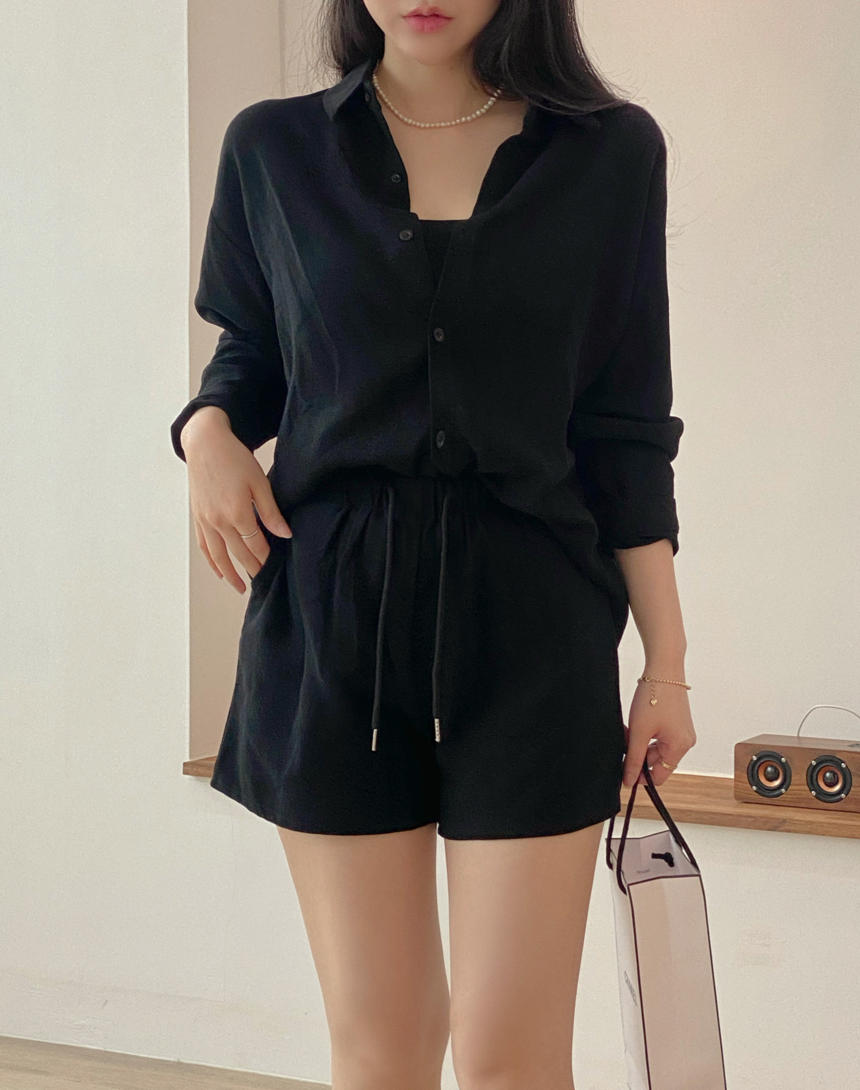 엔더쥬 Set가격 린넨 셔츠 밴딩 반바지 투피스 셋업3color 셔츠세트여름셋업대학생룩여름투피스가을투피스데일리긴팔세트린넨셔츠밴딩팬츠점프수트남방데일리