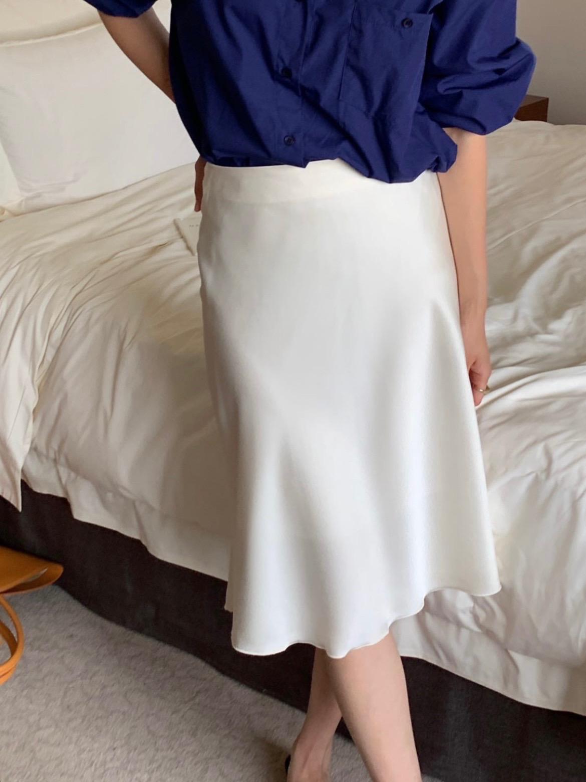 나우어데이즈 founders 파운더스 90's 새틴 미디 스커트 세미 플레어 A라인 sk (2col)