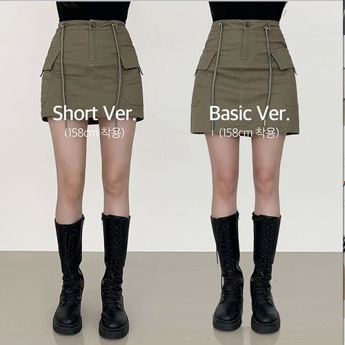 [숏,기본/기장선택] 일프 카고 스트링 미니 스커트 (4color) [fw/유니크/y2k/가을신상/트렌치/가을코디]