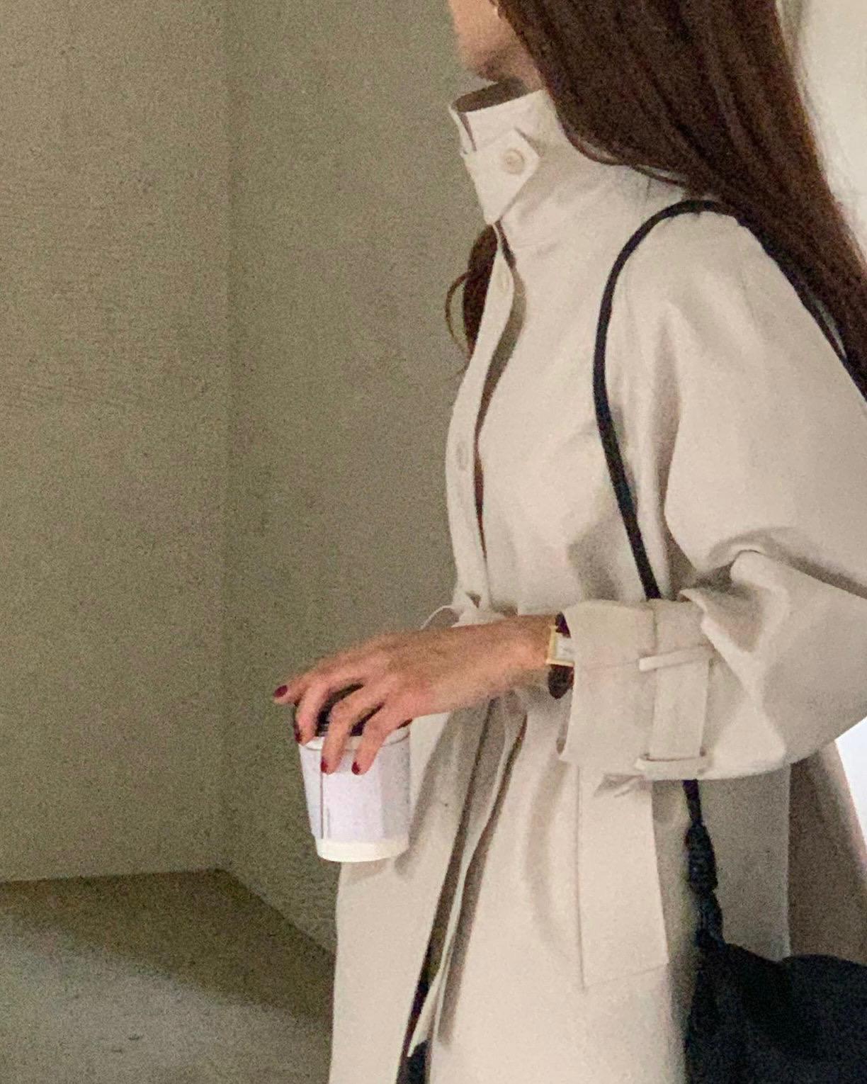 버베인 에딘 롱 트렌치 코트 코튼 긴팔 카라 스트랩 싱글 ct (3col)