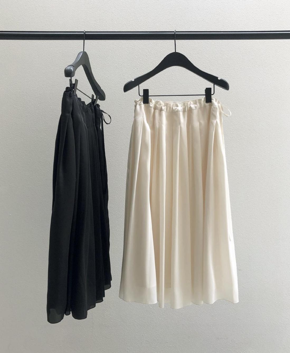 나우어데이즈 OUNCE 온스 실키 플리츠 스커트 스트링 A라인 주름 롱 sk (2col)