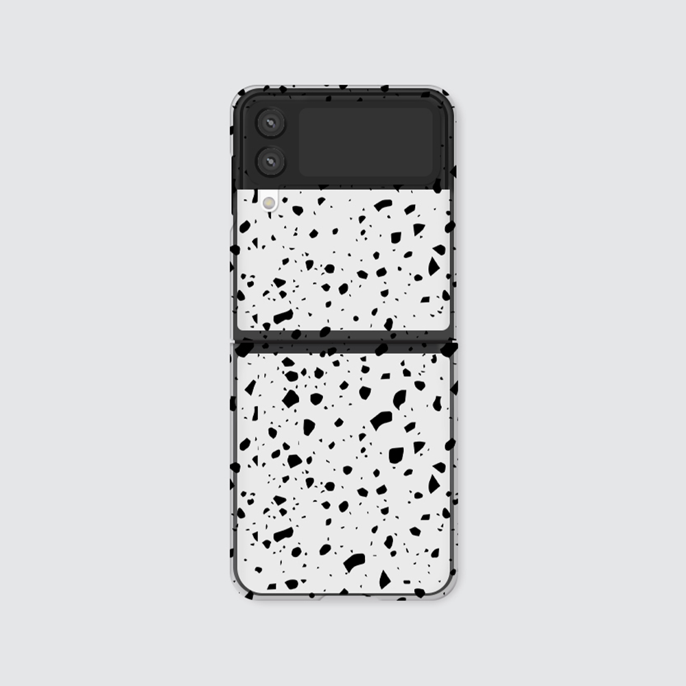 168cm케이스 클리어 하드 Z플립 테라조 블랙 삼성 갤럭시 Z플립 지플립 제트플립 6 5 4 3 변색없는 투명 하드 커플 우정 남자 여자 친구 생일 선물 귀여운