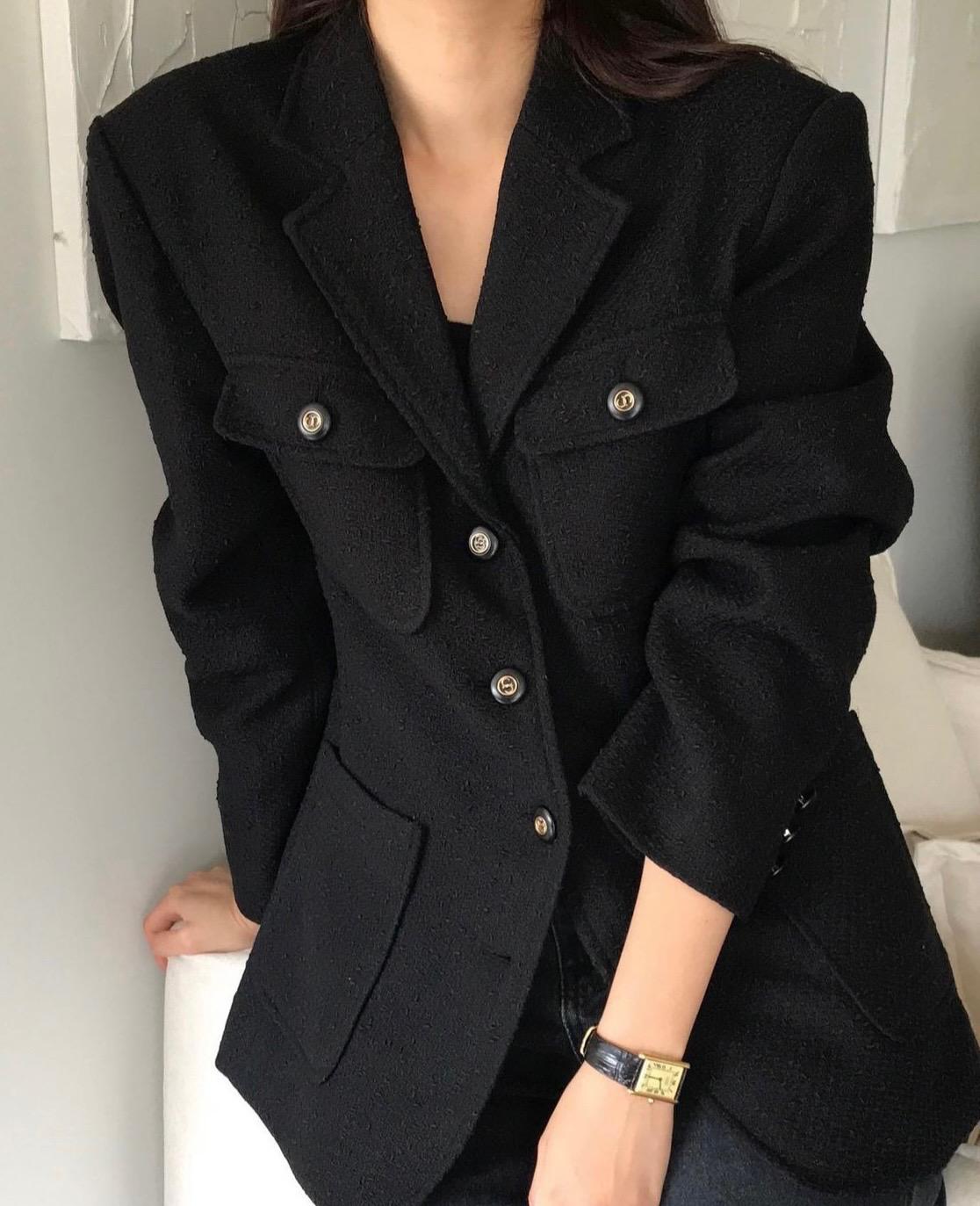 나우어데이즈 [SALE] 당일 / founders 파운더스 파바르 자켓 긴팔 카라 포켓 싱글 트위드 jk (2col)