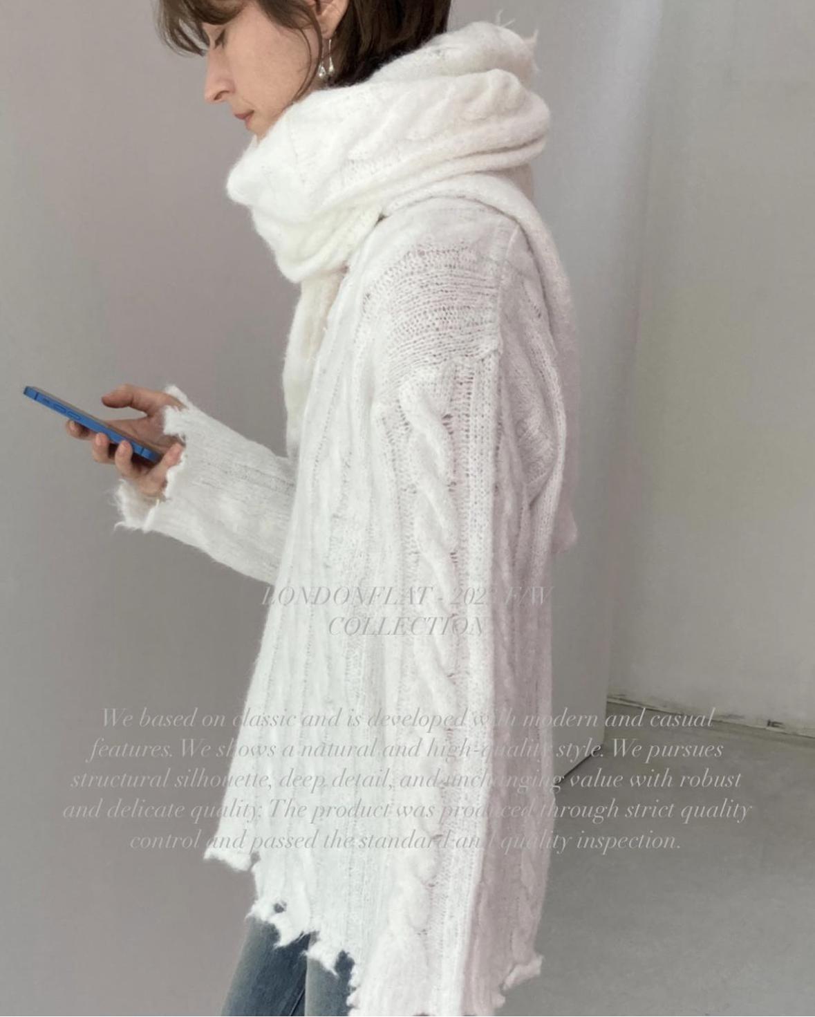 씨엘쇼룸 런던플랏 데미지 니트 4color 23FW