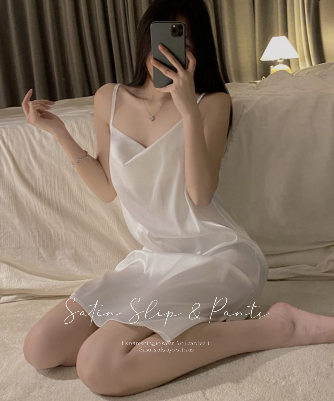 수수 ️베이직 새틴 슬립 ️원피스 이너슬립 섹시 이벤트속옷 4col 원피스잠옷/ 섹시코스프레/ 민소매잠옷/ 홈웨어/ 파자마/ 속옷/ 간절기/ 가을/ 가을신상/ 가을옷