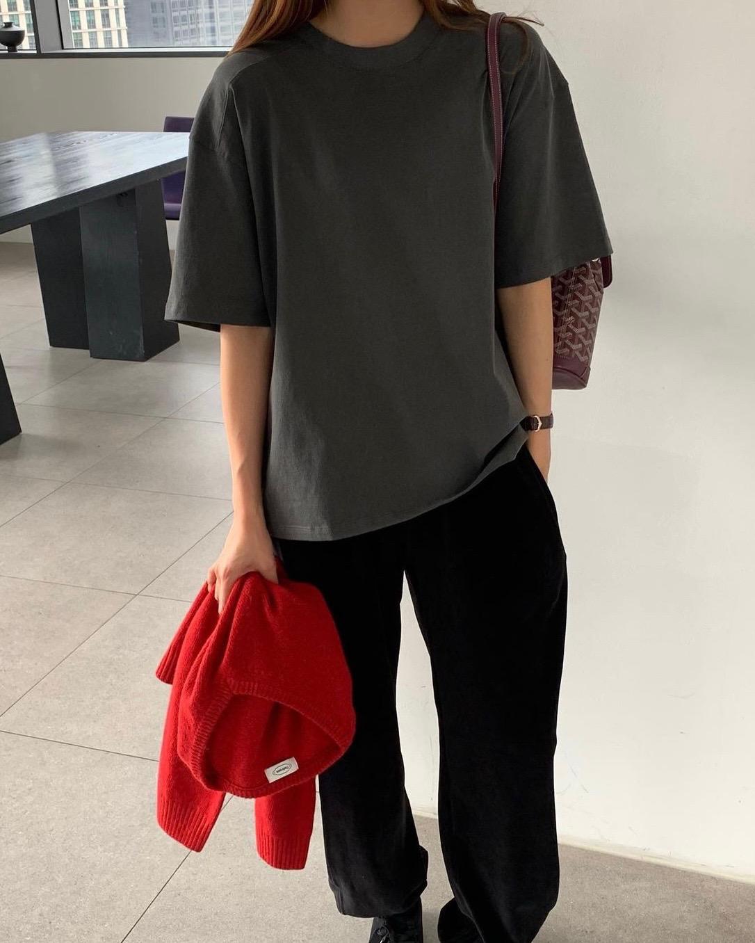 나우어데이즈 BR 브런치 피넛 티셔츠 코튼 반팔 라운드 오버핏 t (3col)