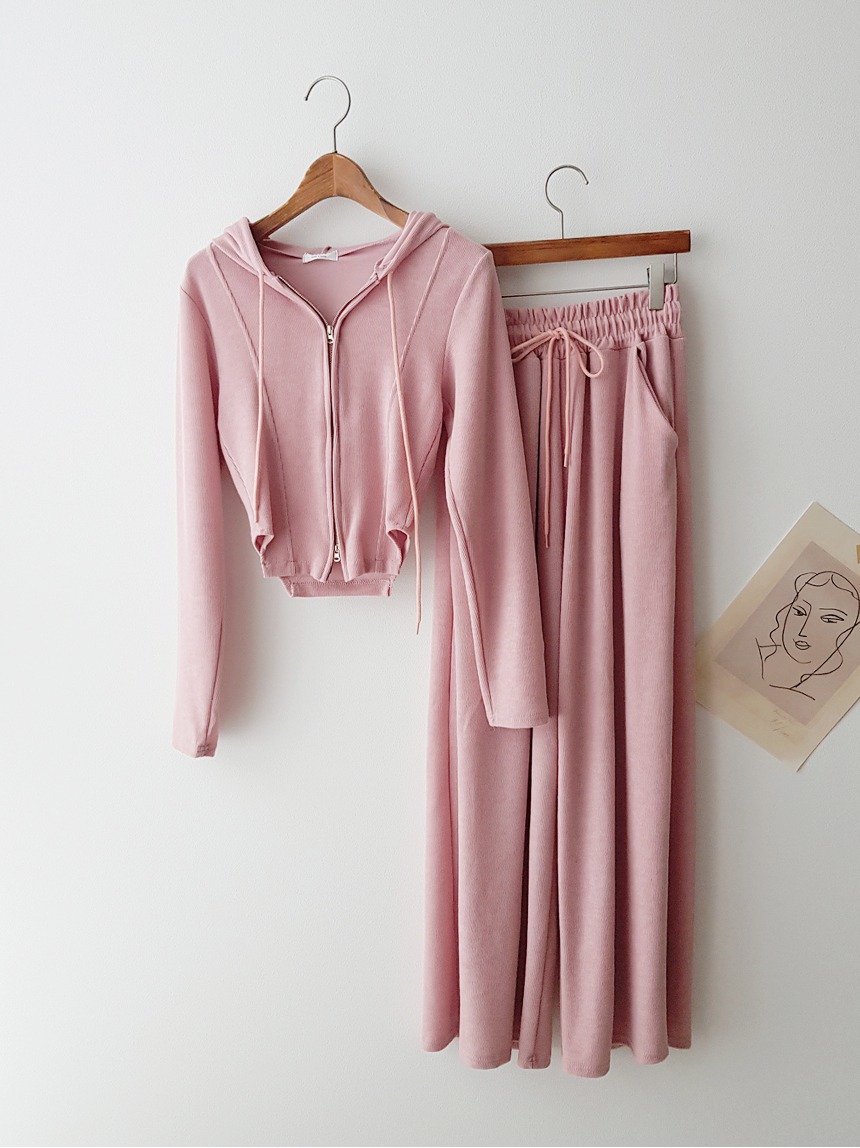 리케마켓 세트가격여리핏 슬림핏 투웨이 크롭 후드 집업 티셔츠 가디건 밴딩 와이드 롱팬츠 투피스 스타일리쉬 데일리 꾸안꾸 Y2k 트레이닝복 엠티 여행 추리닝 세트