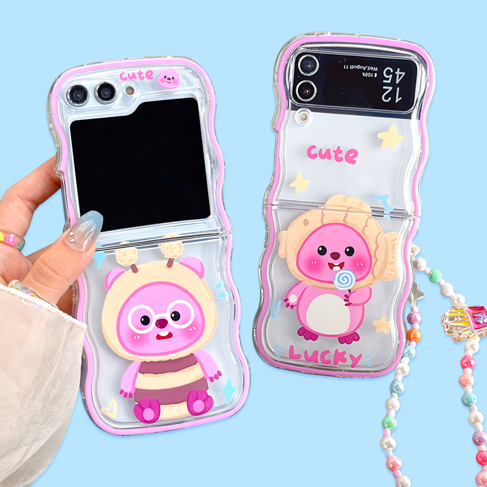 삼성 갤럭시 Z플립5 Z플립4 Z플립3 웨이브 투명 젤리 스트랩 귀여운 캐릭터 지플립5 지플립4 지플립3 제트플립5 제트플립4 제트플립3 플립5 플립4 플립3 케이스
