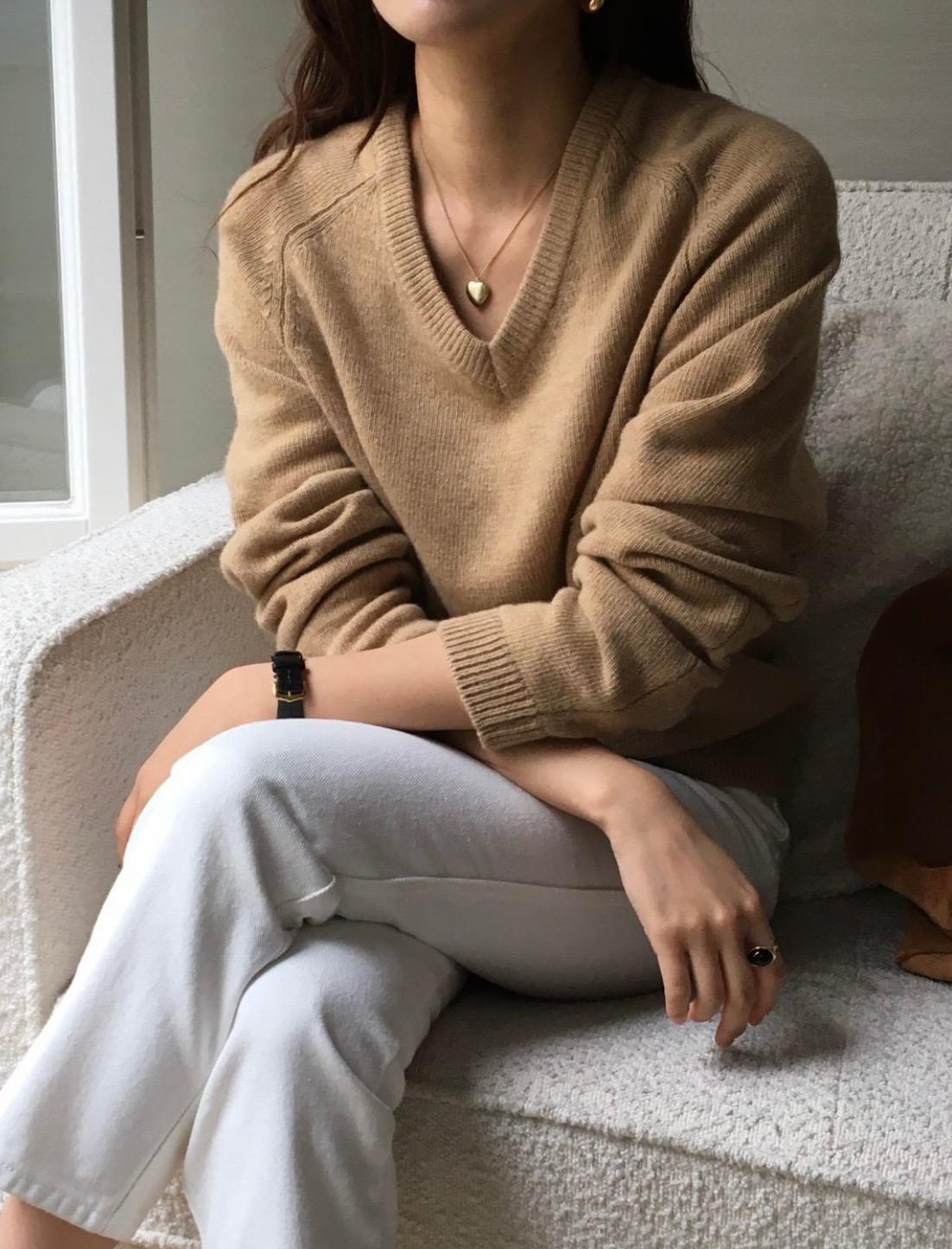 나우어데이즈 founders 파운더스 새들 브이넥 니트 울 긴팔 데일리 nt (4col)