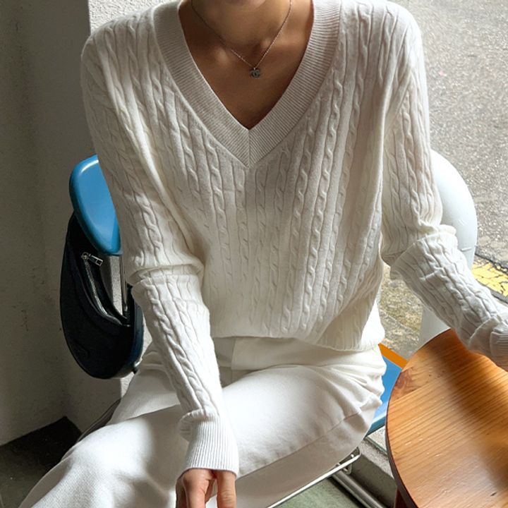 포스티 주문폭주 Made 웰메이드 베이직꽈배기니트