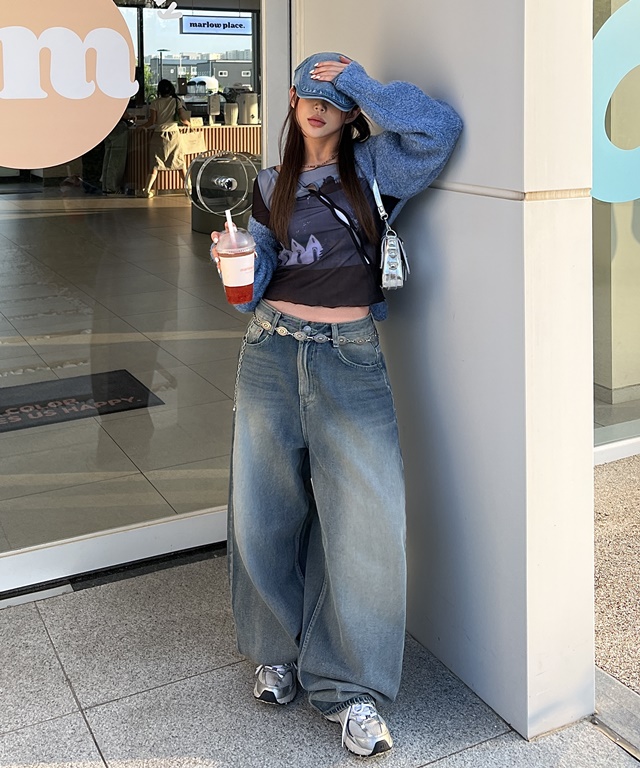 워무드마인 3way 데님 와이드 Pt G70 Y2k 빈티지 유니크 스트릿 그라데이션 와이드 팬츠 청바지 빈티지바지 데님팬츠 데님와이드팬츠 와이드팬츠 데님바지 워싱데님팬츠