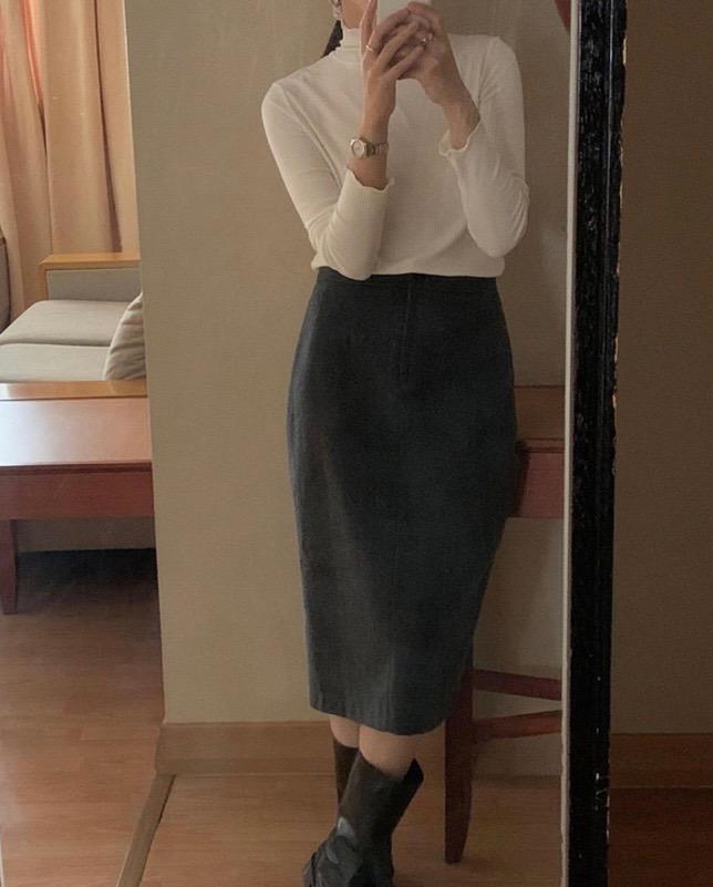 나우어데이즈 monique 모니크 마일드 스커트 울 H라인 일자 롱 sk (3col)