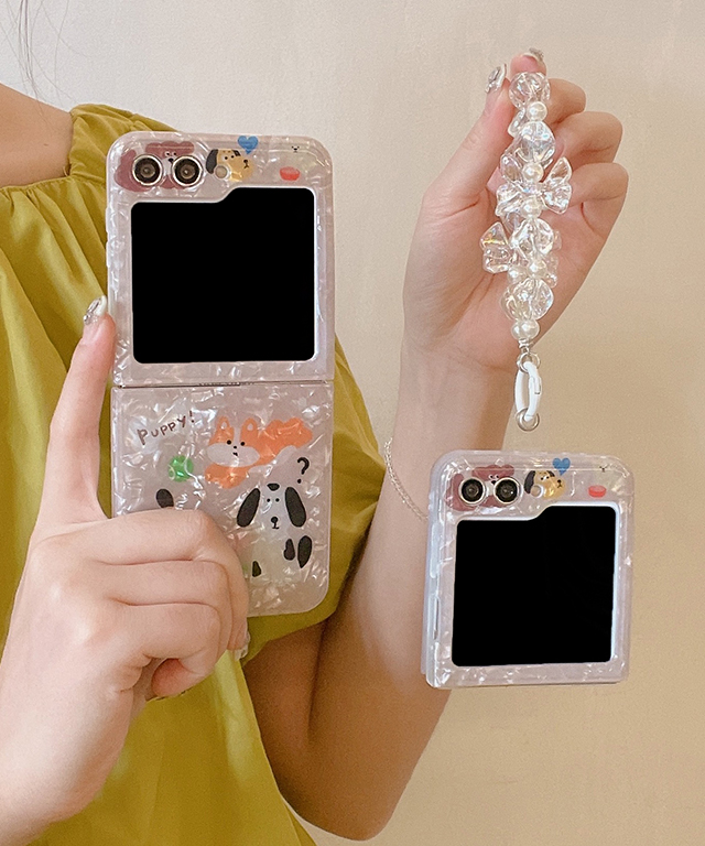 주얼리에이치 스트랩set 자개 퍼피 제트플립 케이스 플립3 플립5 Z플립4 갤럭시 지플립4 지플립3 지플립5