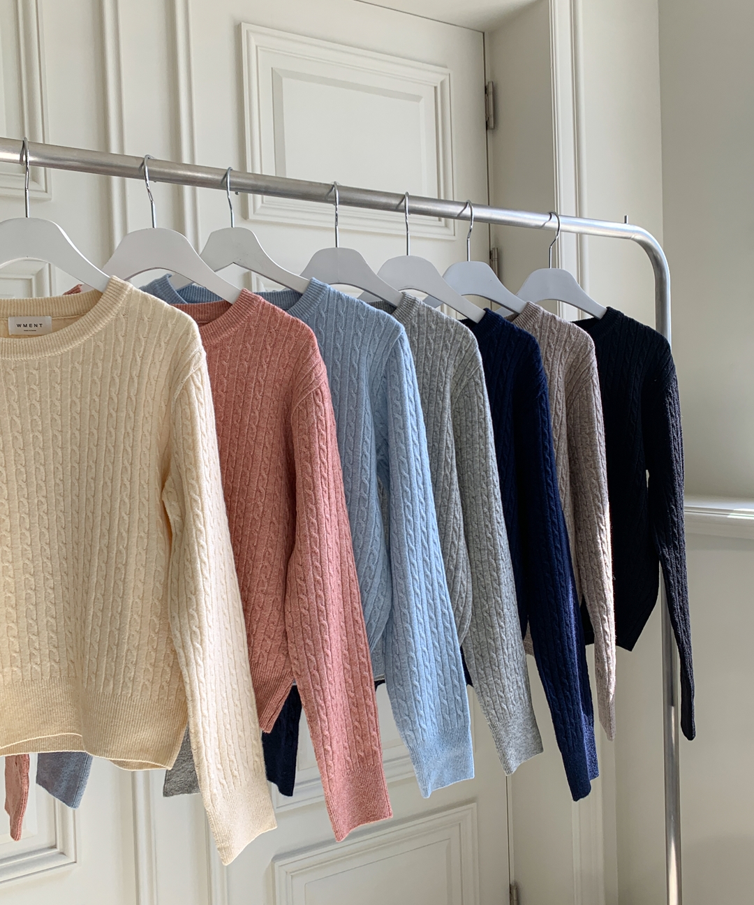 더블유먼트 진열안함 제작 기획신상💜울캐시 케이블 신축성 좋은 스판 라운드 폴로 니트 스웨터 크롭 기장 가을 겨울 봄 러블리 심플 베이직 캐주얼 데일리 하객 오피스룩