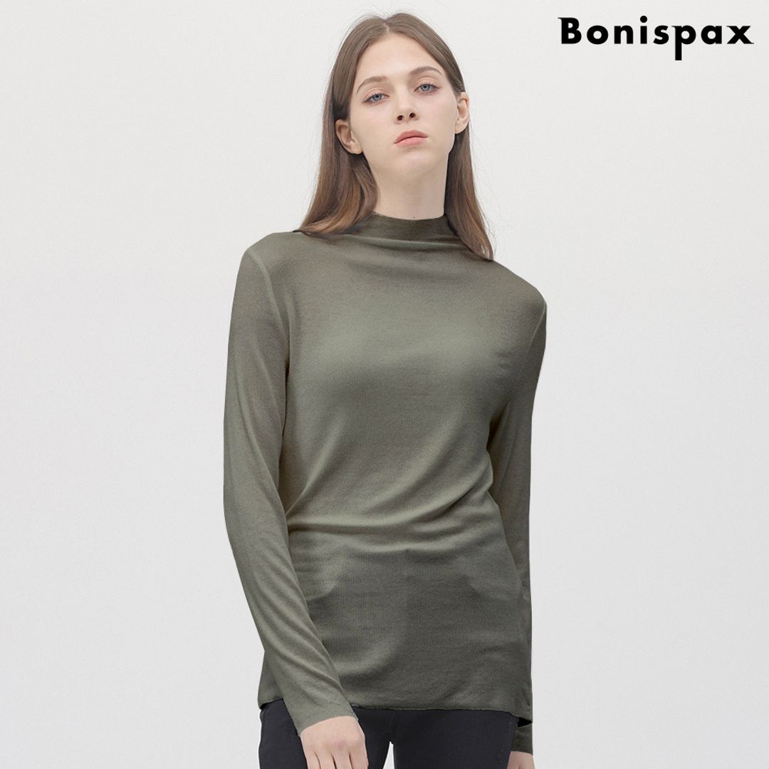 포스티 보니스팍스 사이드 슬릿 하이넥 티셔츠 Rl94ts014