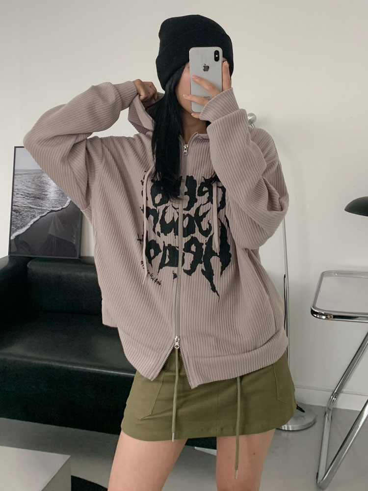 시프트에잇 [y2k/MD추천] 피드 골지 후드 집업 3color - 위시버킷