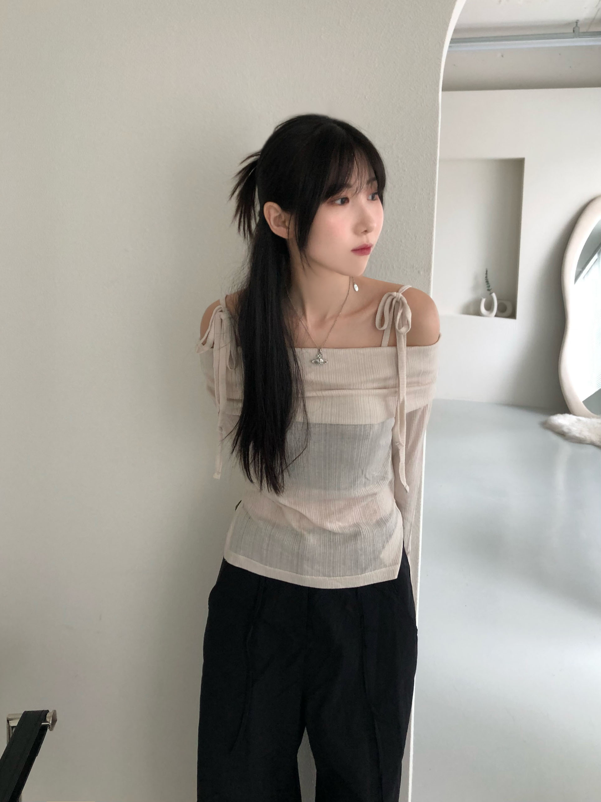 키튼 슬로 오프숄더 t (2color)