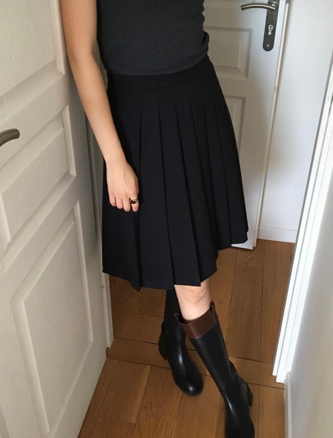 나우어데이즈 founders 파운더스 신치 스커트 A라인 플리츠 주름 미디 프레피 sk (2col)