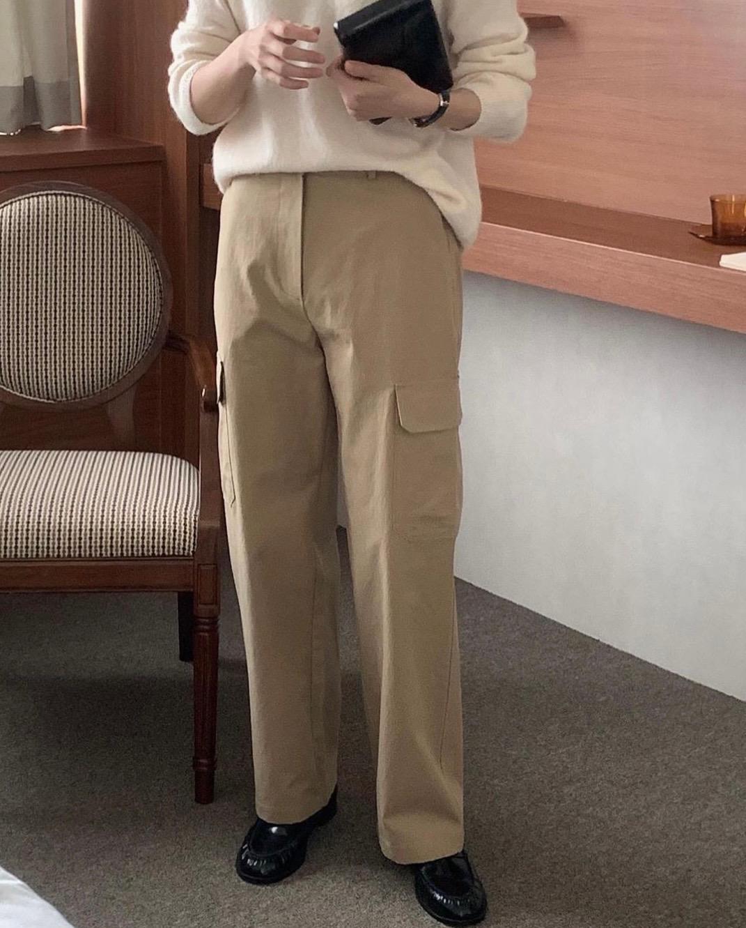 나우어데이즈 feb11 페브러리 데저트 카고 팬츠 코튼 뒷밴딩 포켓 일자 바지 (3col)