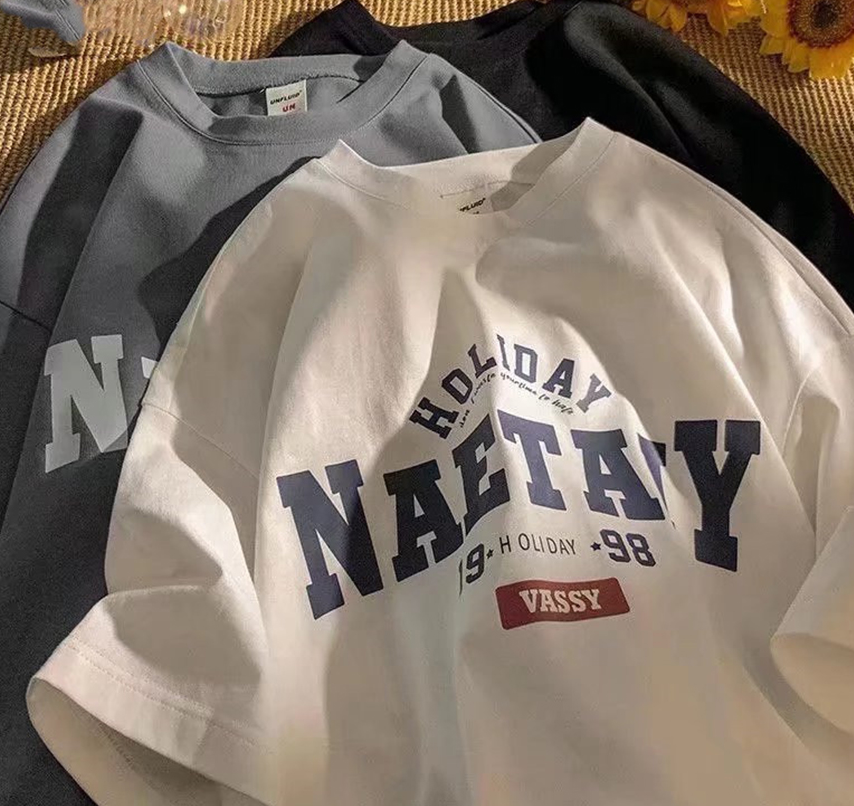 으니샵 세일 3컬러 홀리데이반팔티 남여공용 오버핏 레터링 반팔티셔츠 남성반팔티셔츠 남자반팔티셔츠 여성반팔티 여자반팔티 커플티 영문티셔츠 남여반팔티 영문티셔츠 커플티 커플