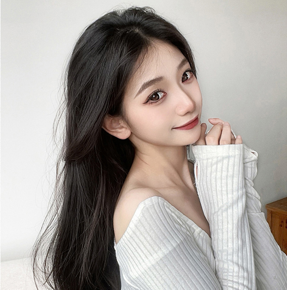 아임달라 여성 긴 생머리 반가발 U형 45cm 60cm 헤어피스 붙임머리 가발