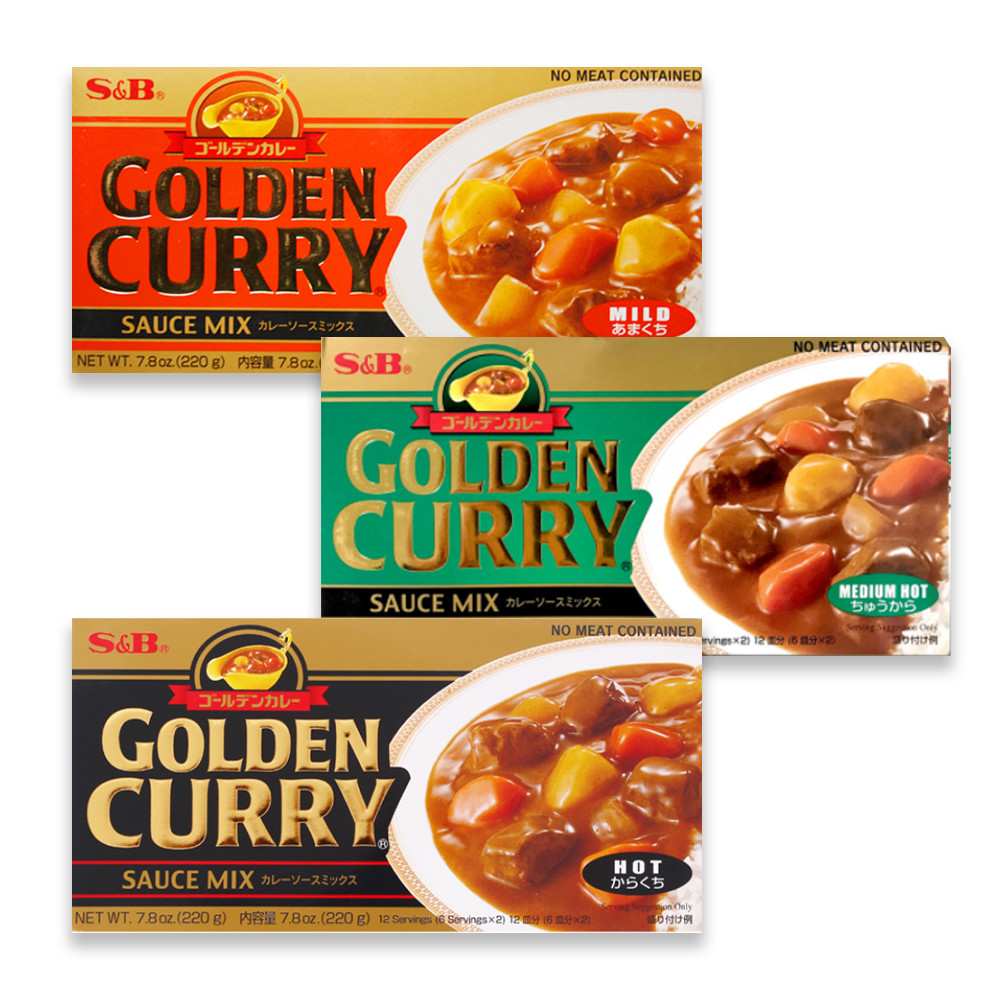 비욘드마켓 SB 골든카레 220g 3종 순한 중간매운 매운맛 일본 고형 카레 커리