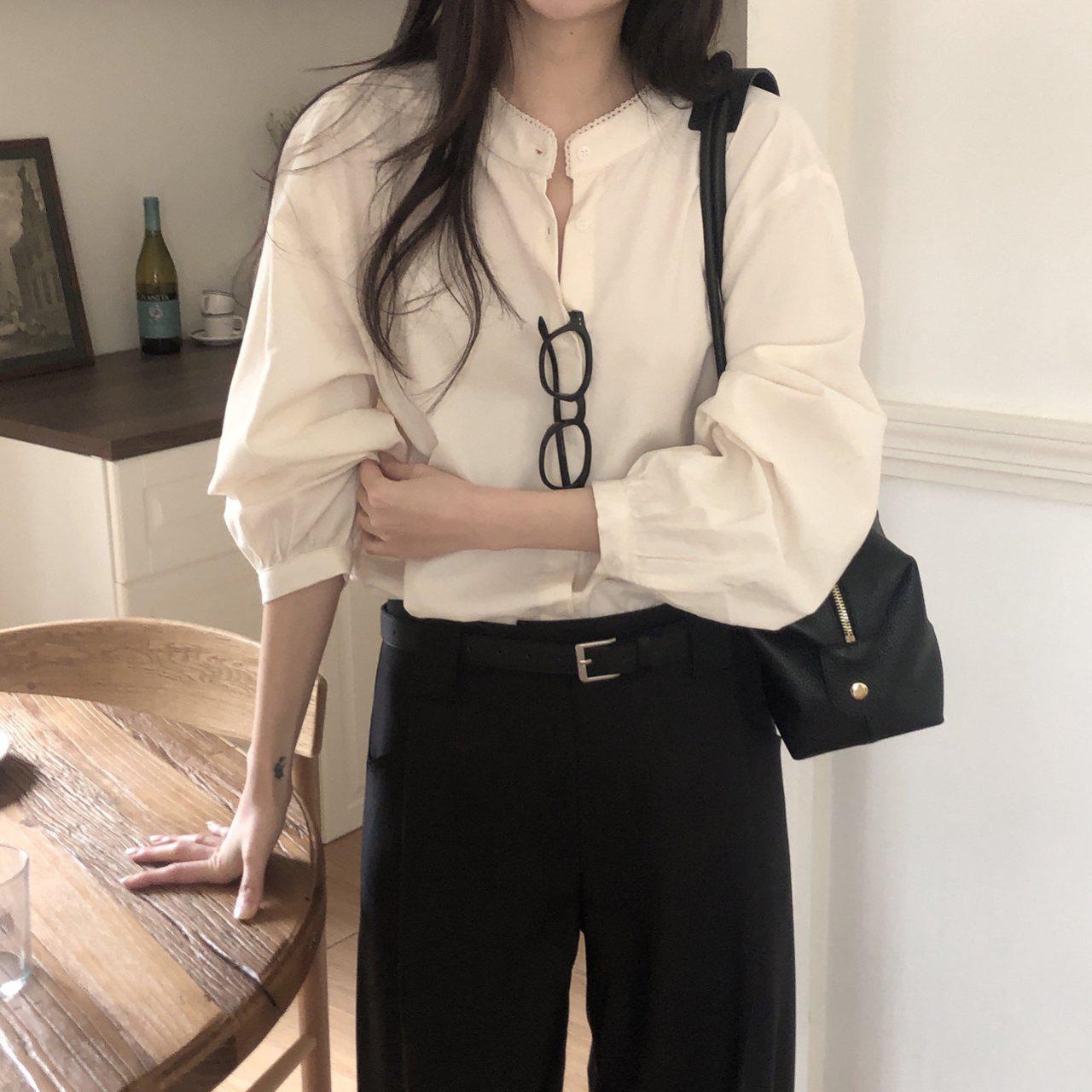 라디망쉬 쿠폰 OVERCLASSIC 오버클래식 플러 뮤 블라우스 셔츠 (2color) 라디망쉬