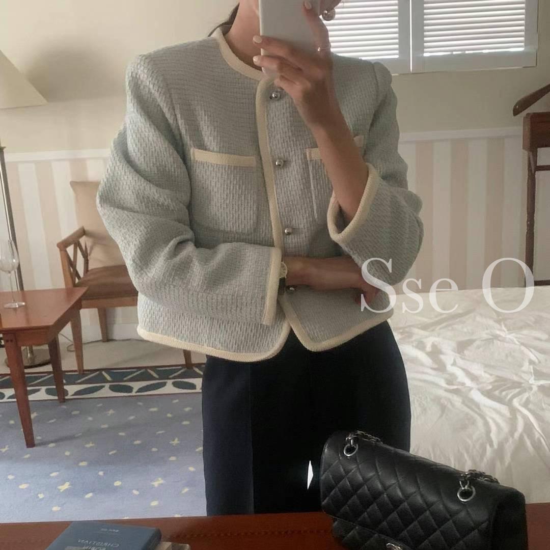 빈뮤트 [Best/주문폭주/하객룩/격식룩] inouf 이너프 플레인 트위드 자켓 24ss 봄 2col