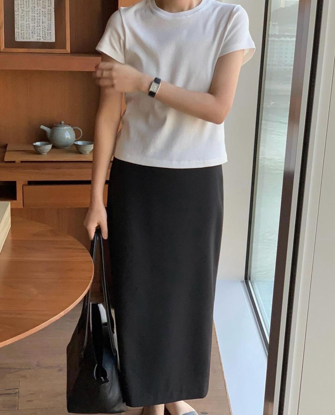 나우어데이즈 monique 모니크 이브 맥시 스커트 H라인 일자 롱 sk (2col)