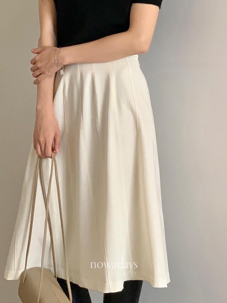 나우어데이즈 haus 하우스 피스 미디 스커트 A라인 플레어 치마 (2col)