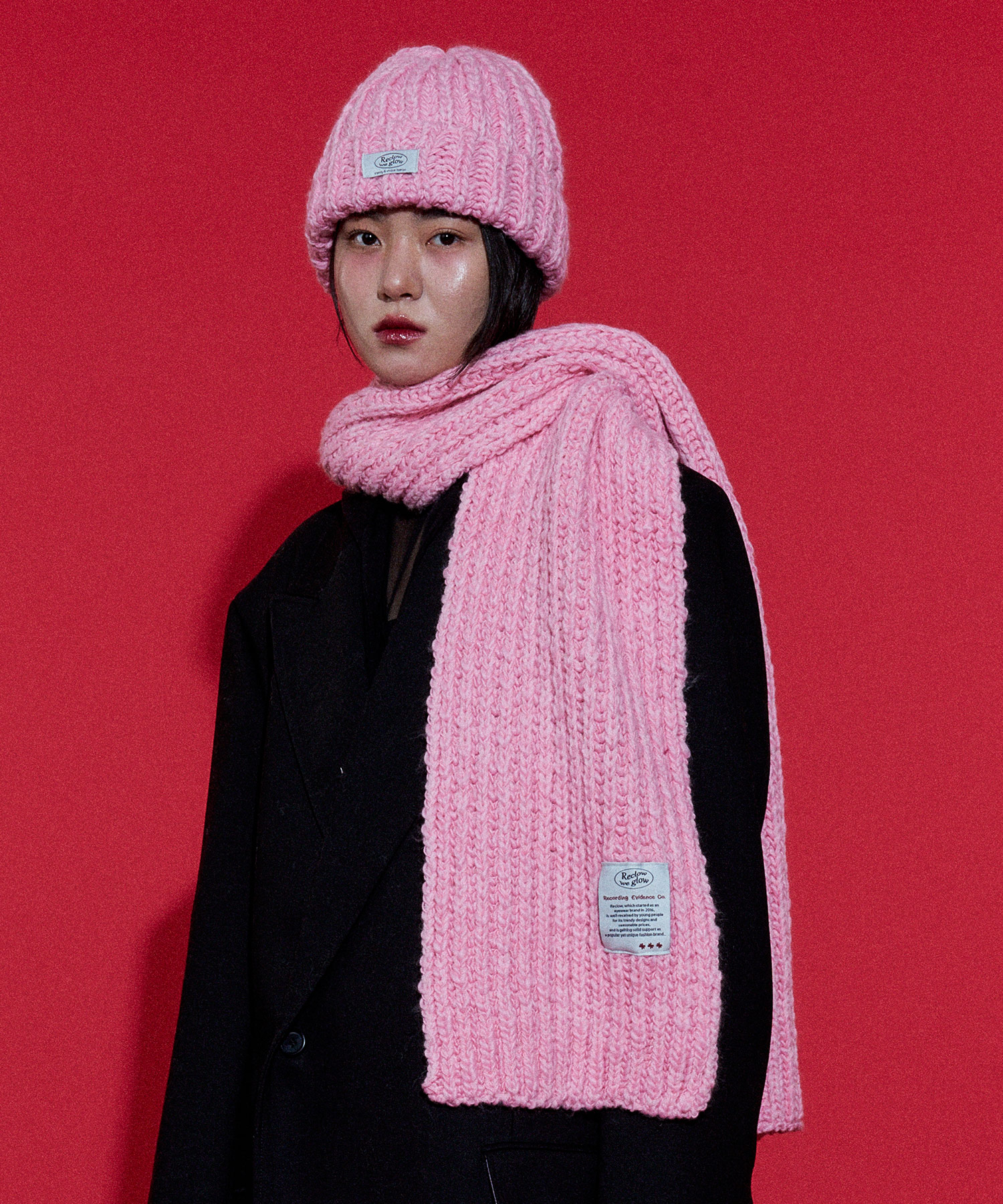 리끌로우 RECLOW HALFNA MUFFLER BEANIE SET 3 COLOR