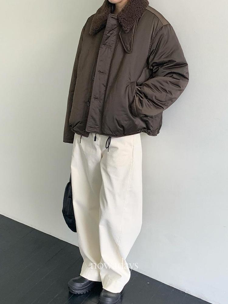 나우어데이즈 오브젝트 메모리 양털 점퍼 하이넥 스트링 카라 jp (2col)