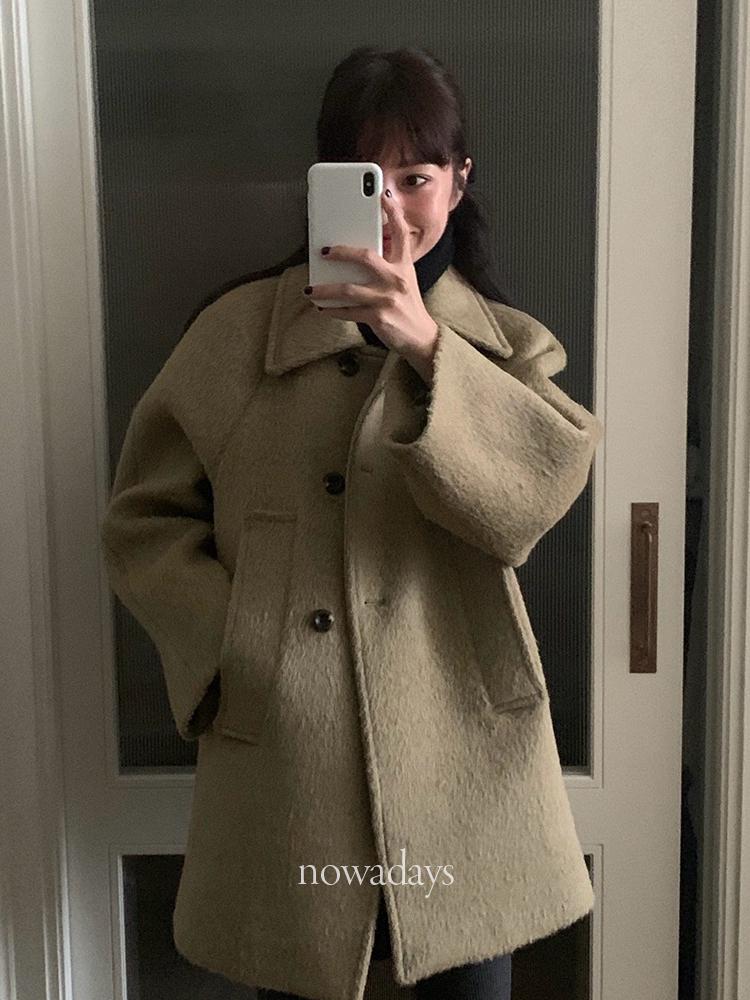 나우어데이즈 underson 언더슨 키올 코트 수리알파카 울 카라 사이드포켓 하프 ct (2col)