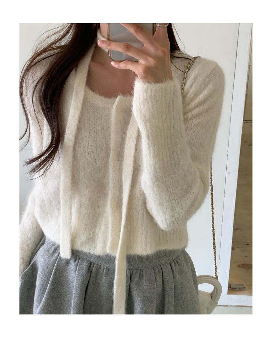 비엔느 [쿠폰] riette 리에뜨 레브 알파카 U넥 니트 가디건 (3c)