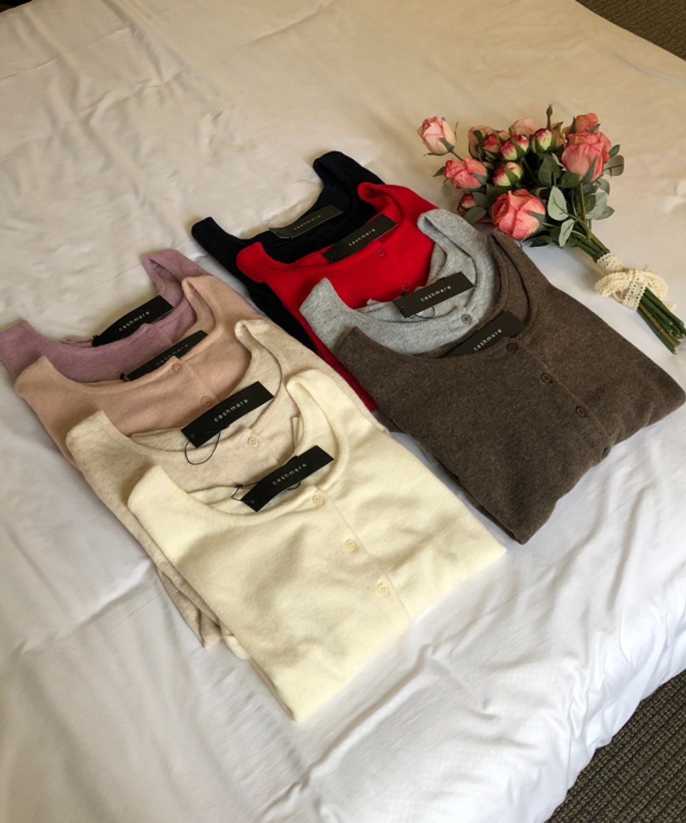 무디배디 [국내제작/고퀄리티] 포엠 캐시미어 U넥 가디건 (8color)