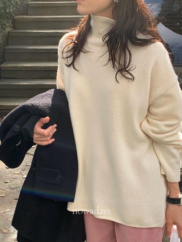 나우어데이즈 아,차콜 당일 / BR 필립 폴라 울100 긴팔 터틀넥 루즈핏 nt (4col)