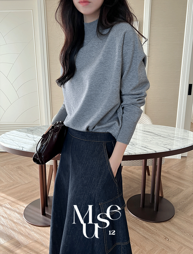 걸스데일리 [Muse12]루즈핏 반목 레이어드 니트