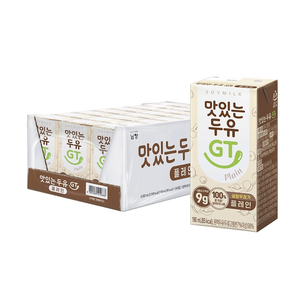 남양직영스토어 맛있는 두유 GT 플레인 190ml x 24개