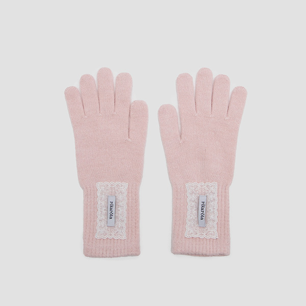 로라로라 LACE LABEL ANGORA GLOVES PINK