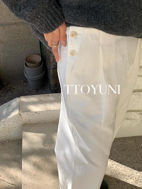 떠유니 (아이당일) 리에뜨 몬트 팬츠 riette (2col) 아이보리 바지 떠유니