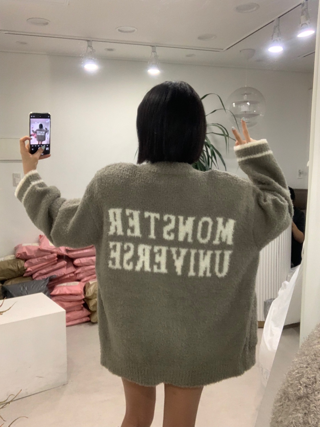 쇼블랑 부클몬스터 패드가디건