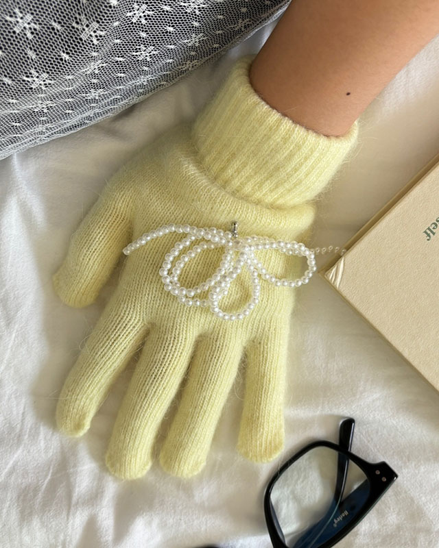 써지컬프니엘1004 프니엘 3줄꽃리본 울장갑 니트장갑반장갑겨울장갑털장갑겨울가을커플템선물수제작데일리프니엘데일리프니엘1004라피스