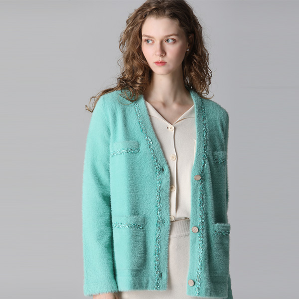 포스티 - [홈쇼핑방송/르오트(LeOT)] 가브리엘 눈꽃 니트 자켓-사이즈 55~88까지