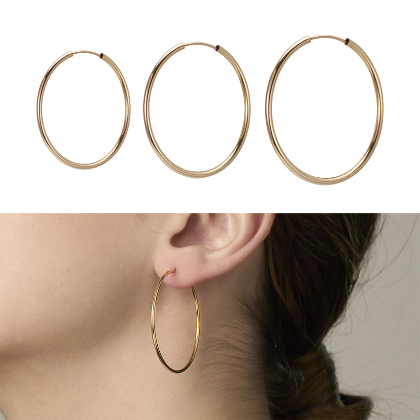 미미제이 🖤[자체제작]🖤14K GF 파이프 링귀걸이 3size