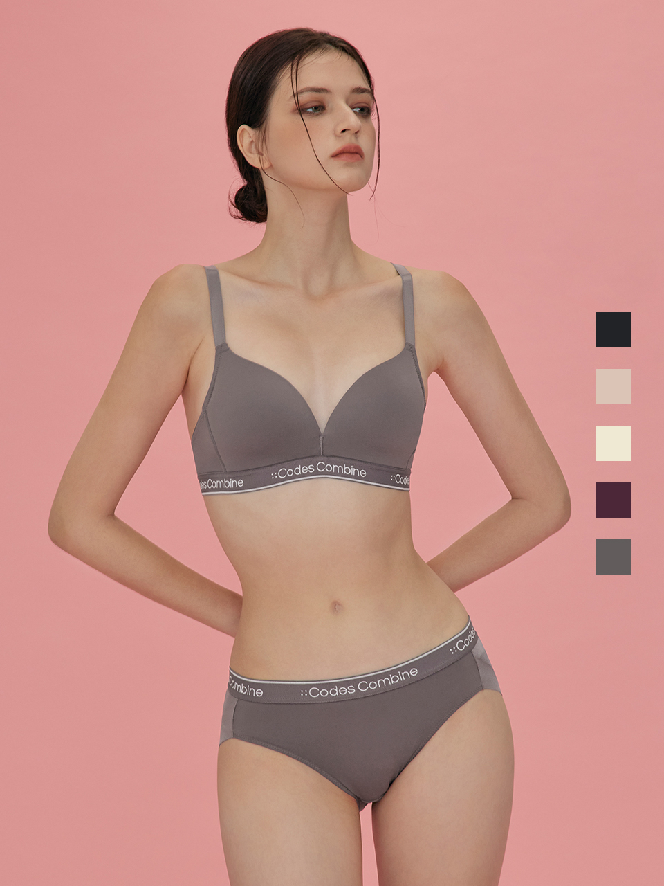 코데즈컴바인이너웨어 [🎨5Colors] 컴포트 푸쉬 브라 팬티 세트