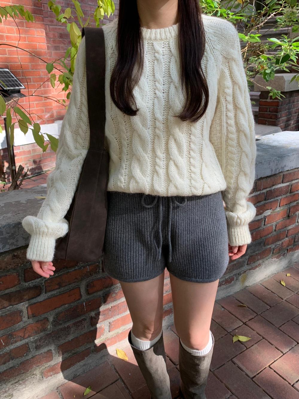 르라니 [르라니] 씨리얼 케이블 니트 꽈배기 울 알파카 nt (5color)