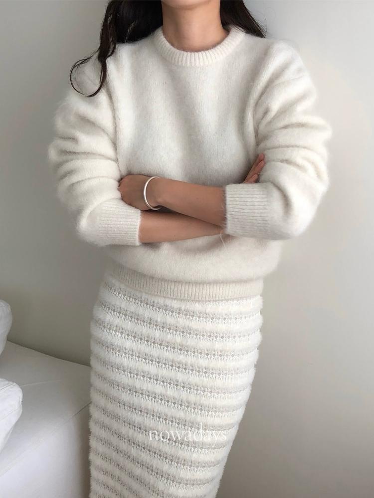 나우어데이즈 [SALE] 당일 / founders 파운더스 알파카 풀오버 긴팔 라운드 오버핏 니트 (3col)