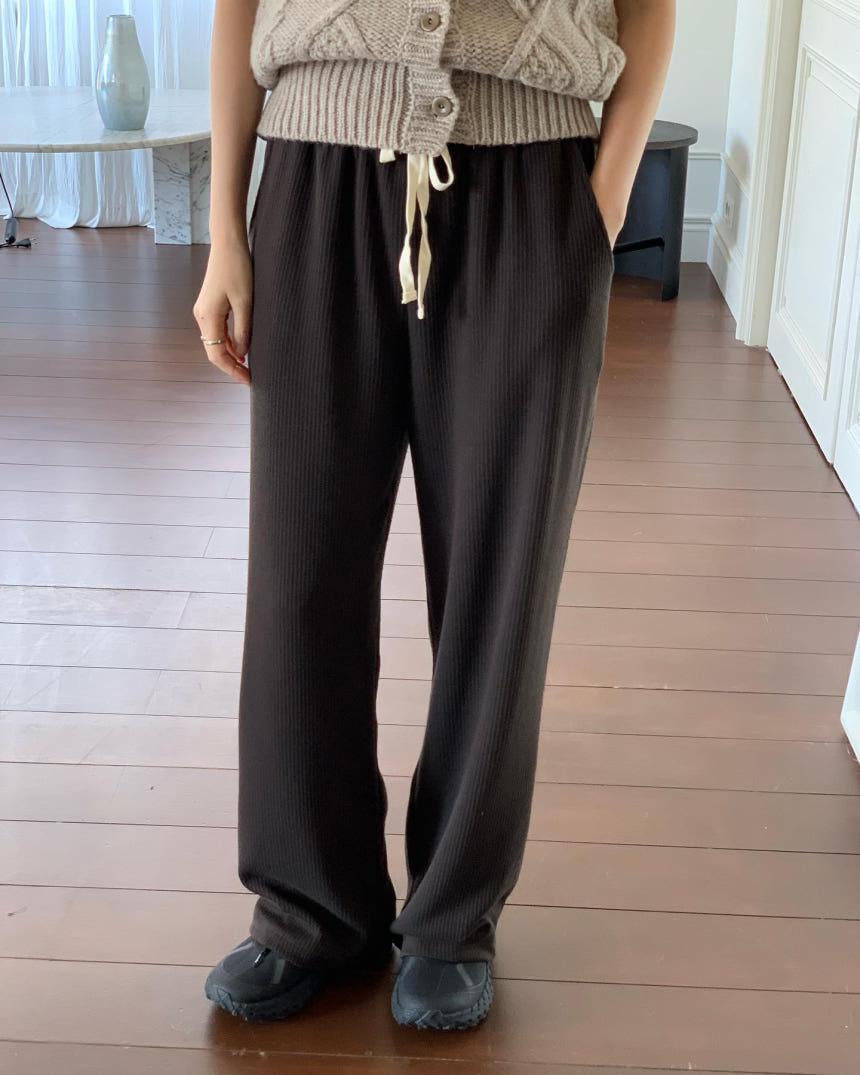 드노운 JINSIM 진심 윈터 릴렉스 팬츠 속기모 밴딩 외이드 트레이닝 pt 4colors