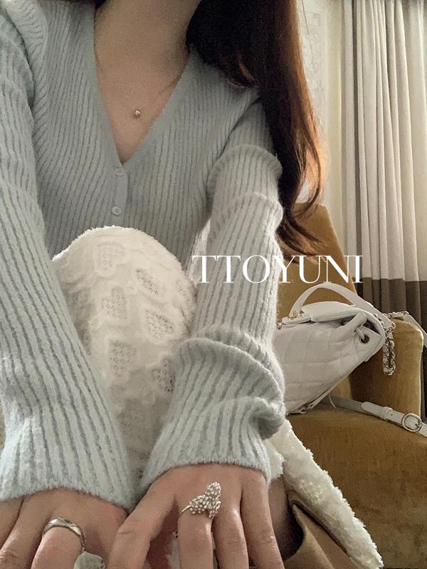 떠유니 (당일) 프리티영띵 윈터 골지 가디건 pyt (4col) 떠유니 겨울 도톰 브이넥